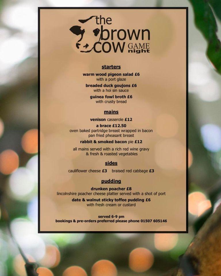 Menu at The Brown Cow pub & bar, Louth