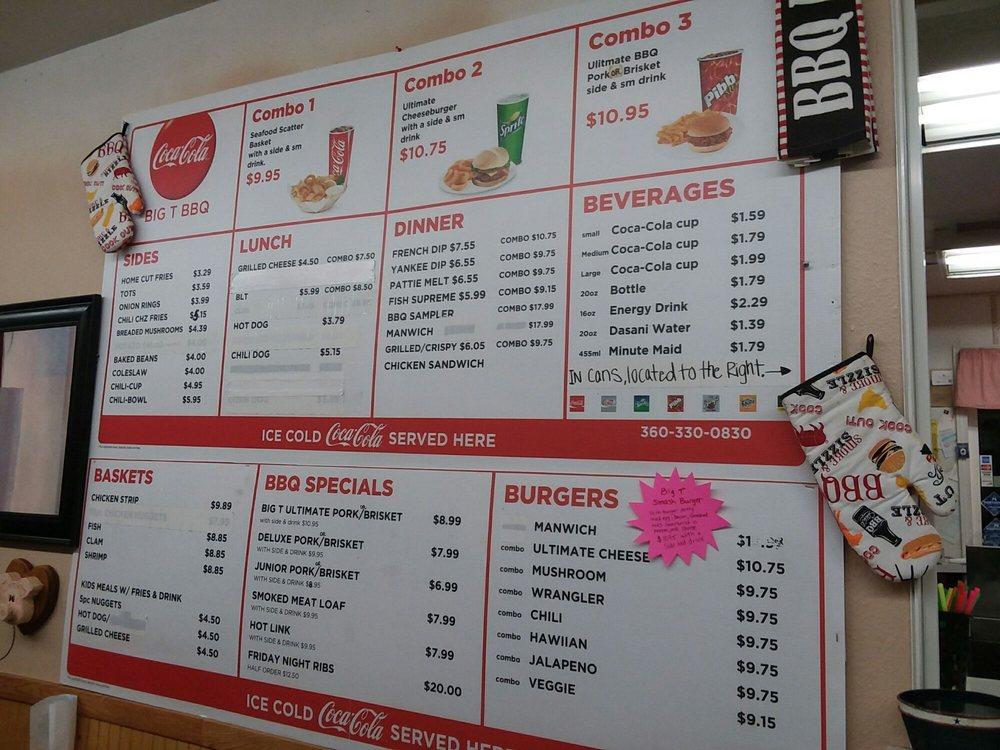 Menu At Big T BBQ Centralia Menu At Big T BBQ Centralia