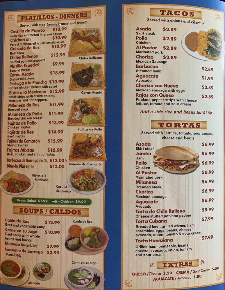 Menu at El Balcon Restaurant y Mariscos, Bolingbrook, 291 N Bolingbrook Dr