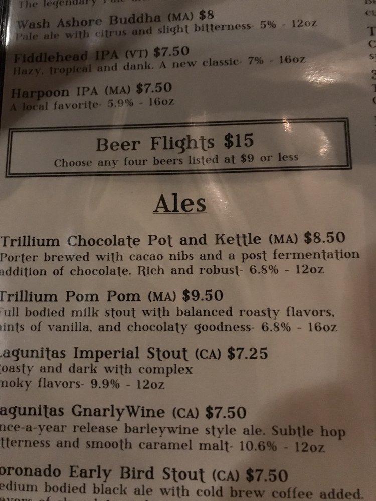 Menu at Five Horses Tavern - South End pub & bar, Boston, 535 Columbus Ave