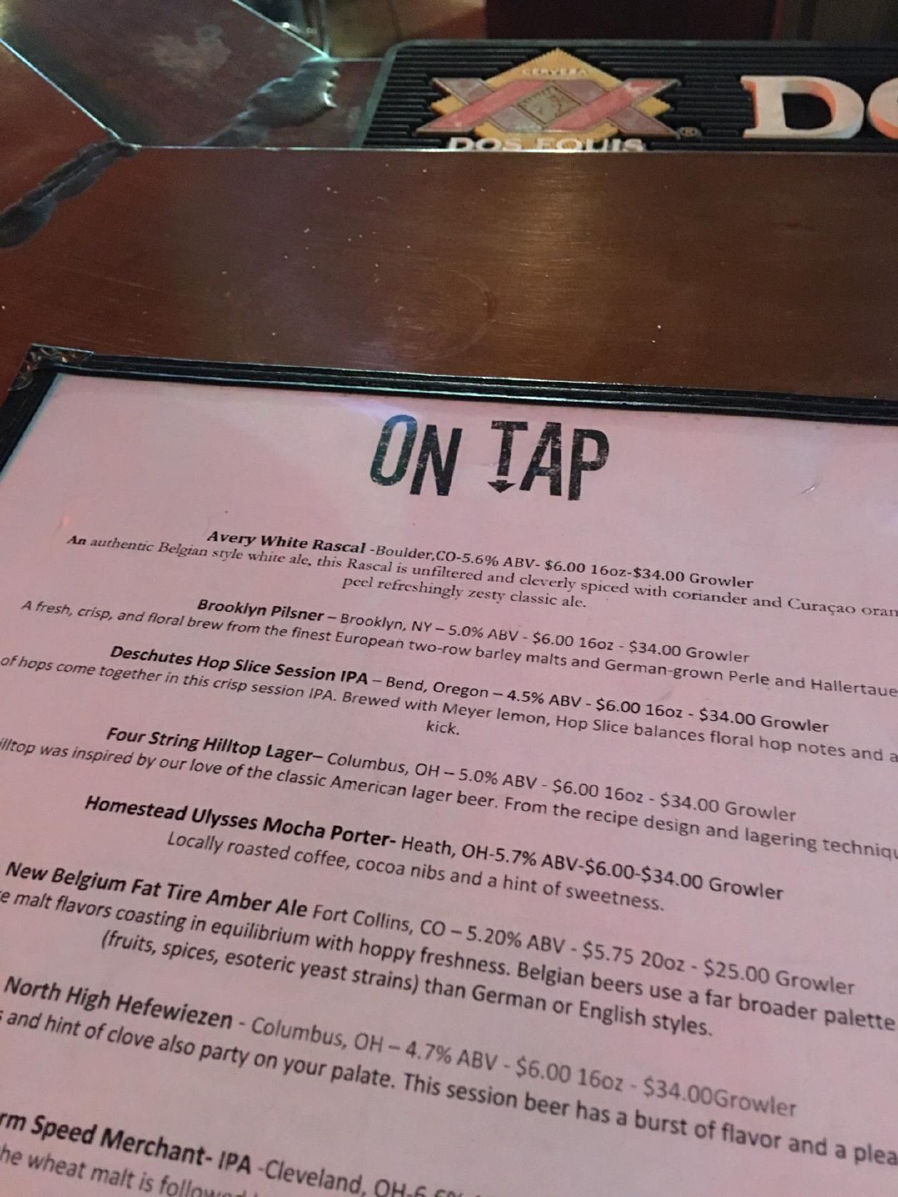 Menu at The Old Bag of Nails Pub - Pickerington, Pickerington, 797 Hill ...