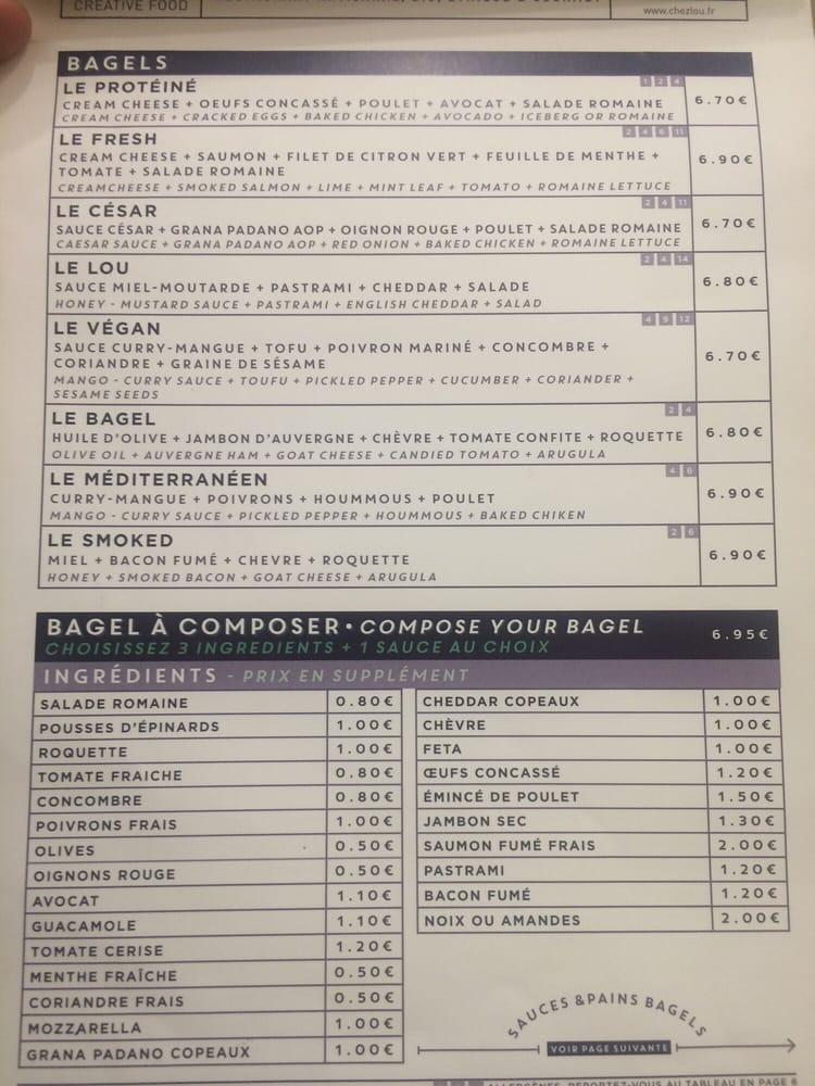 Menu at Chez Lou pub & bar, Reims