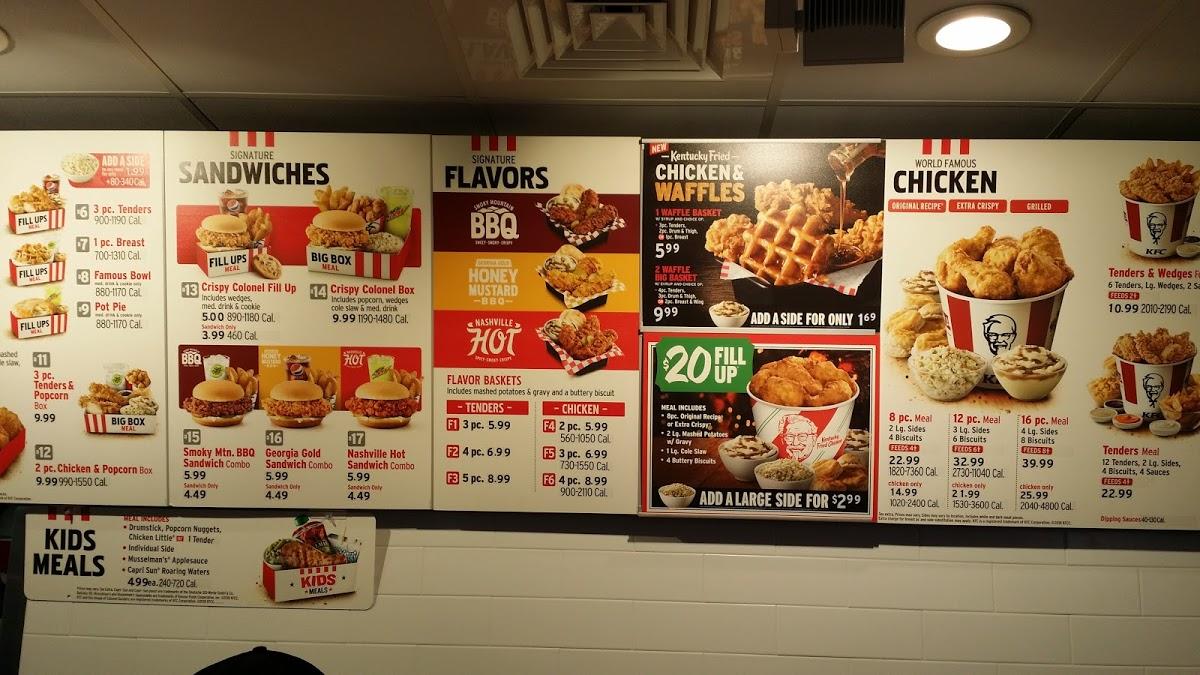 Menu at KFC fast food, Deerfield Beach, 177 N Powerline Rd