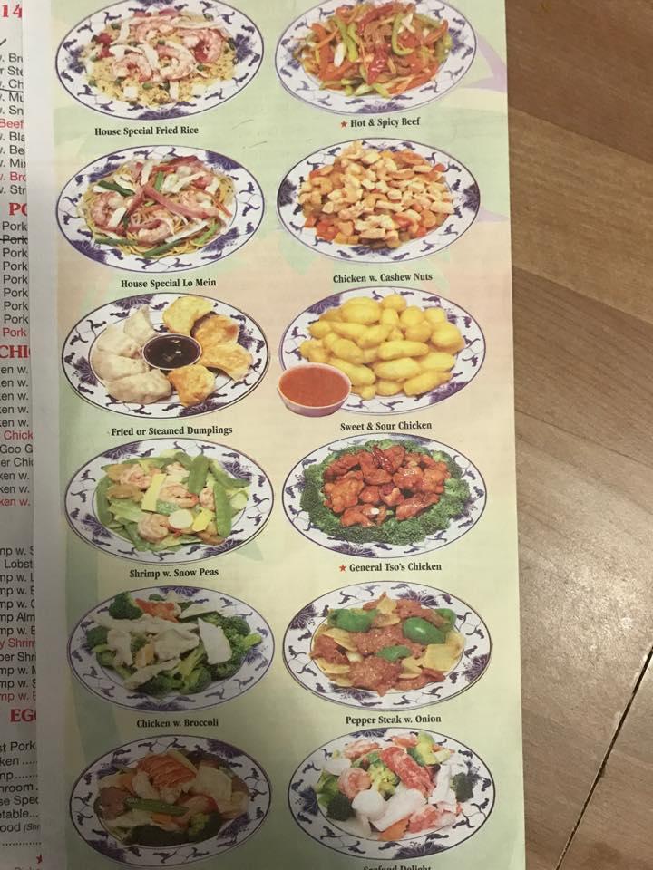 Menu at Peking Wok restaurant, Kane