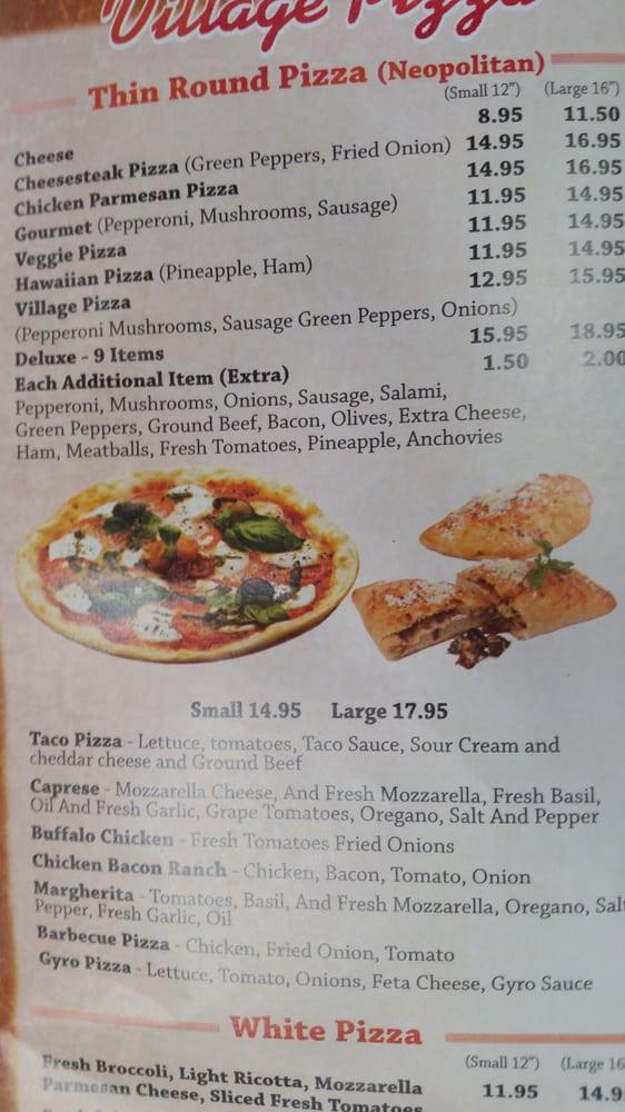 Menu at Village Pizza pizzeria, Reisterstown, 38 Main St