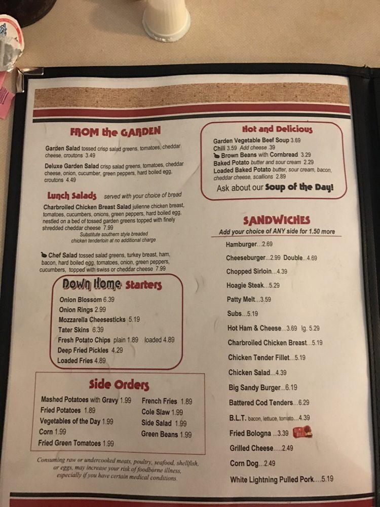 Menu at Down Home Grill restaurant, Louisa