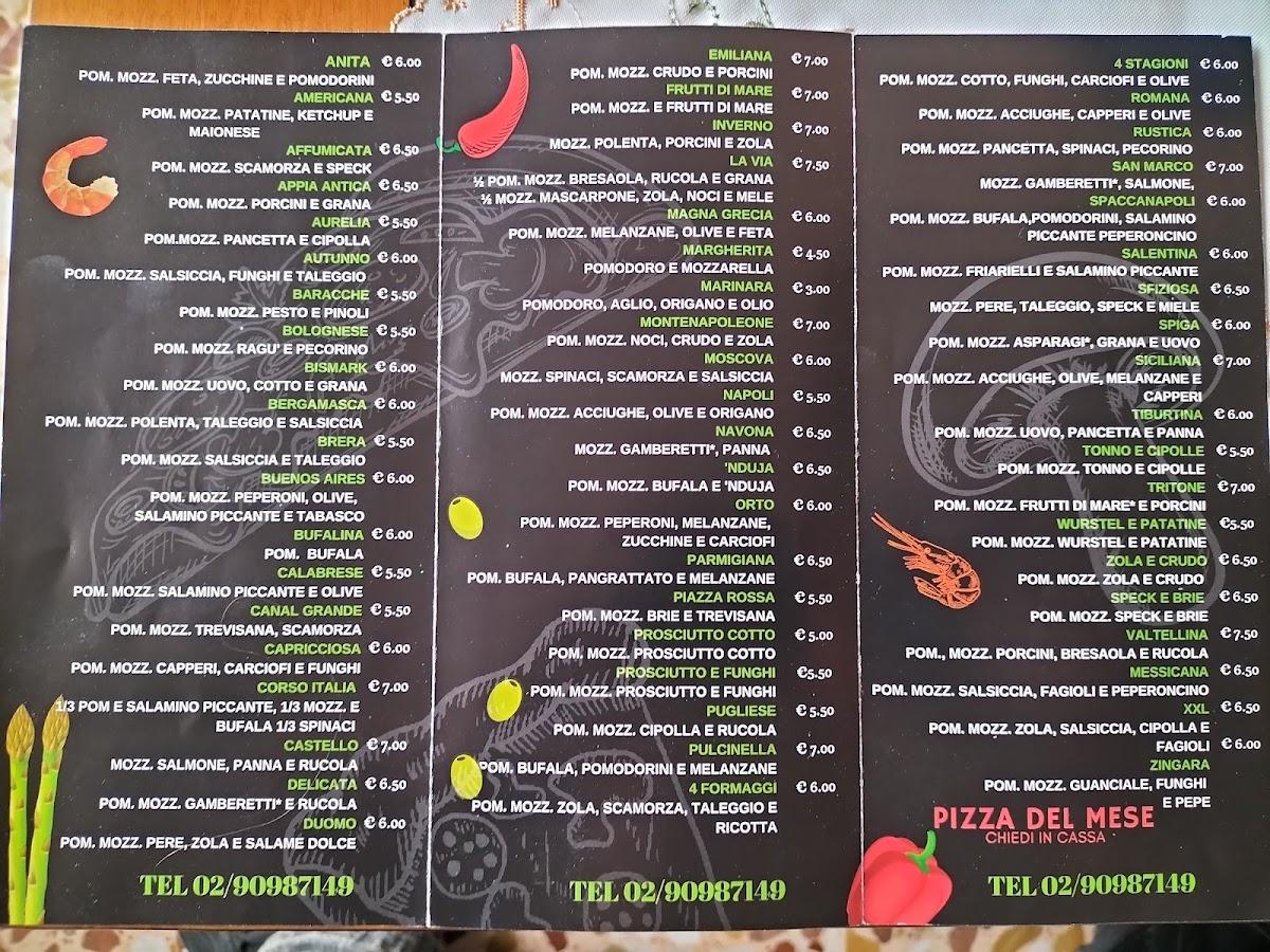 Menu da Pizzeria La Via Della Pizza, Trezzo sull'Adda