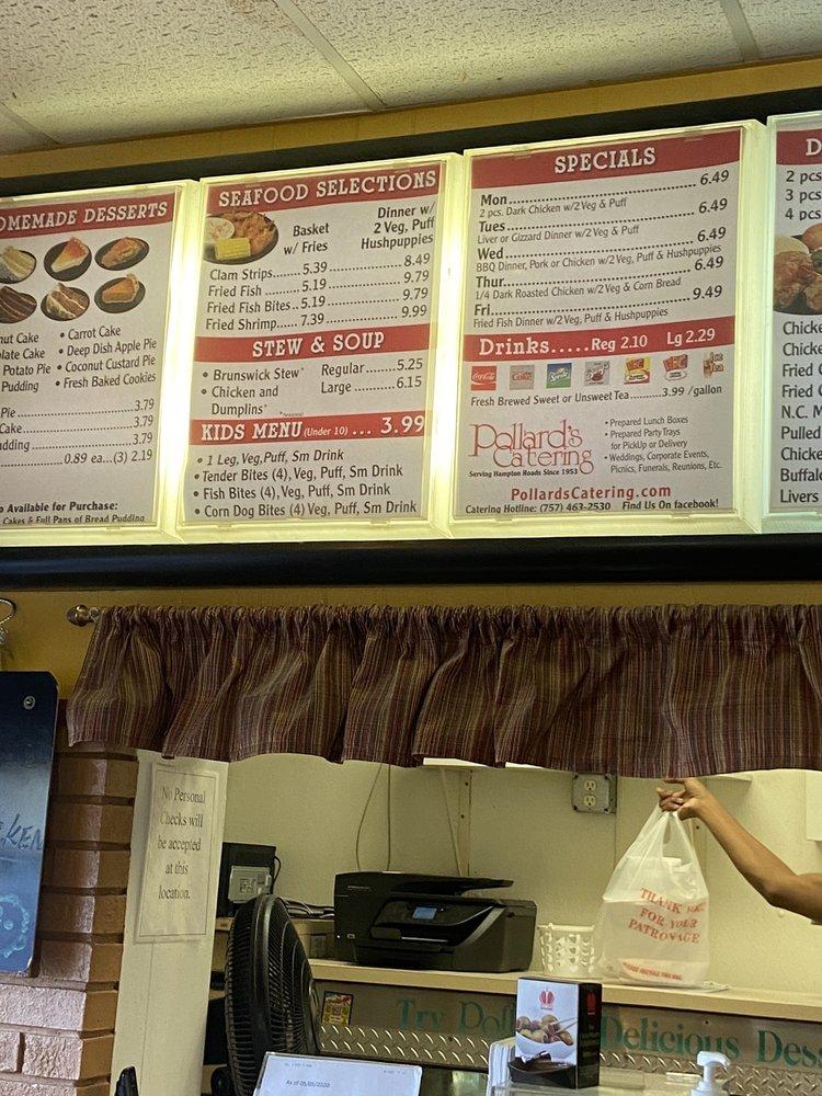 Menu at Pollard's Chicken at Ballentine restaurant, Norfolk, Ballentine ...
