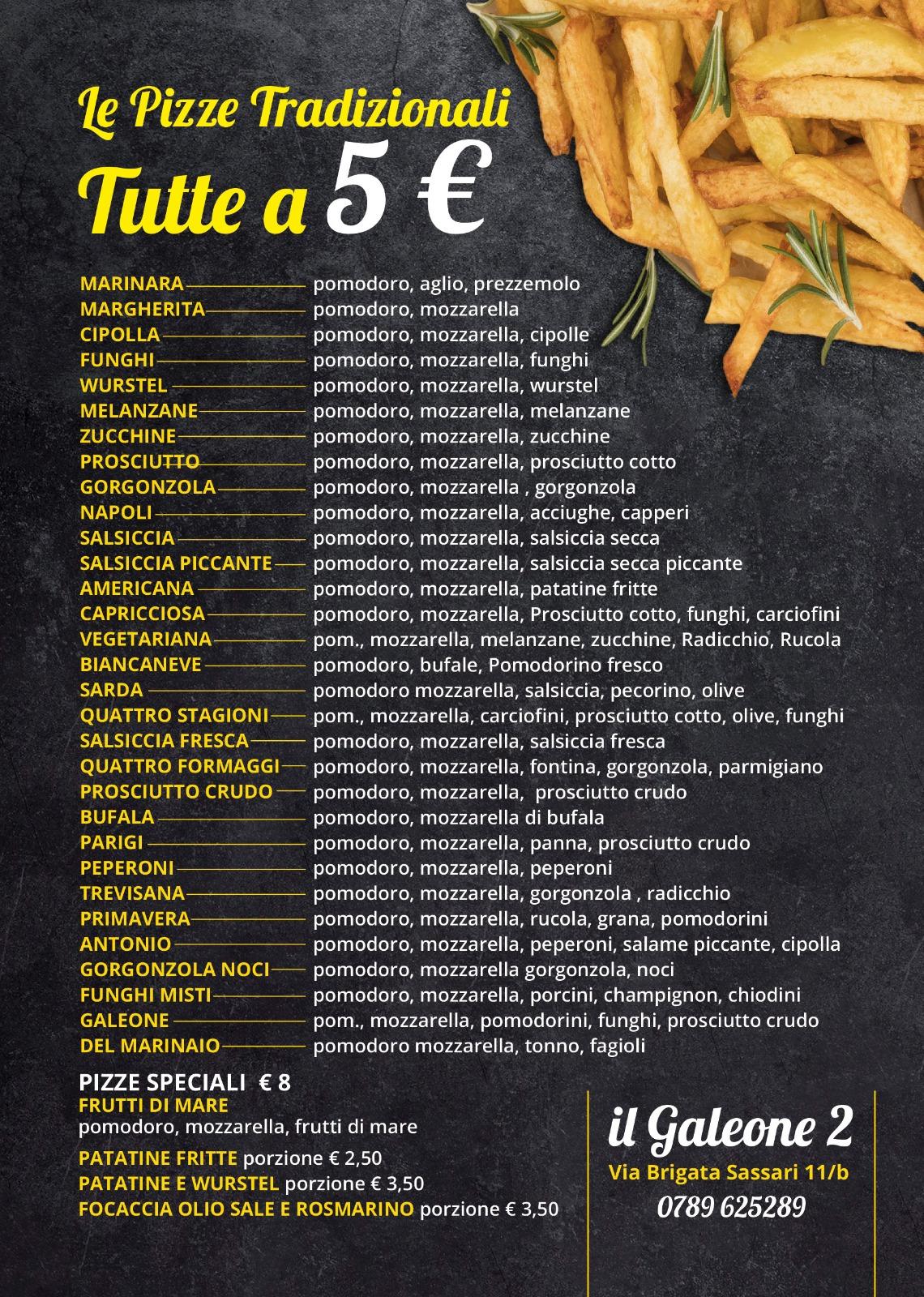Menu da Il Galeone 2 ristorante, Olbia, Via Brigata Sassari