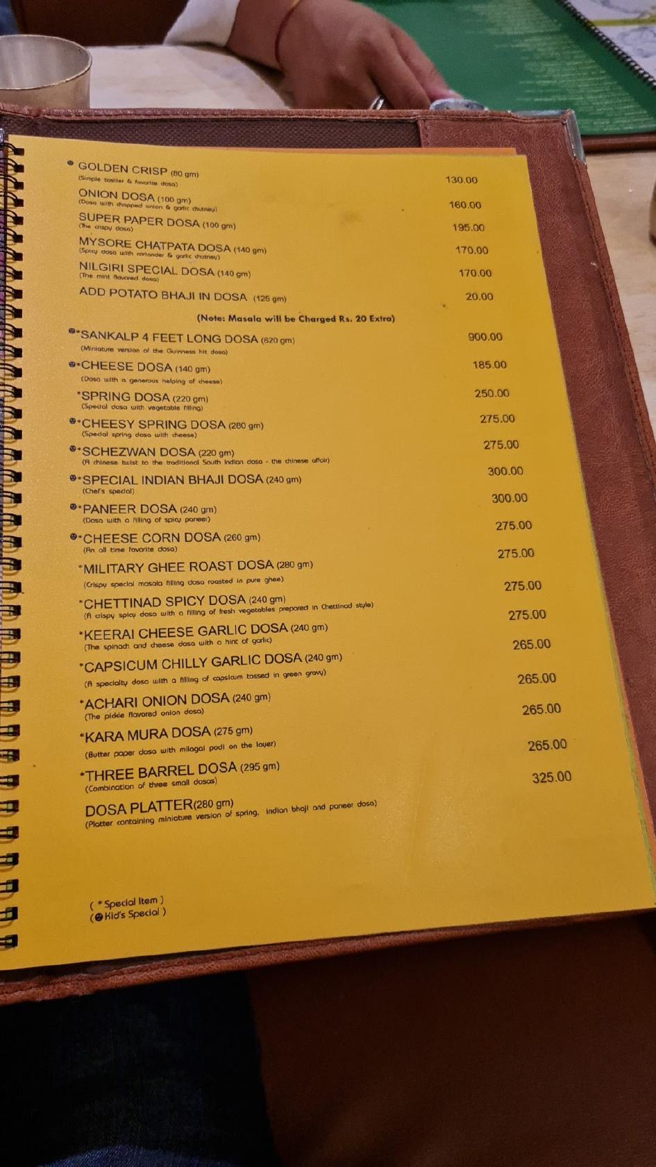 Menu at Sankalp Restaurant, Jodhpur, Residency Rd
