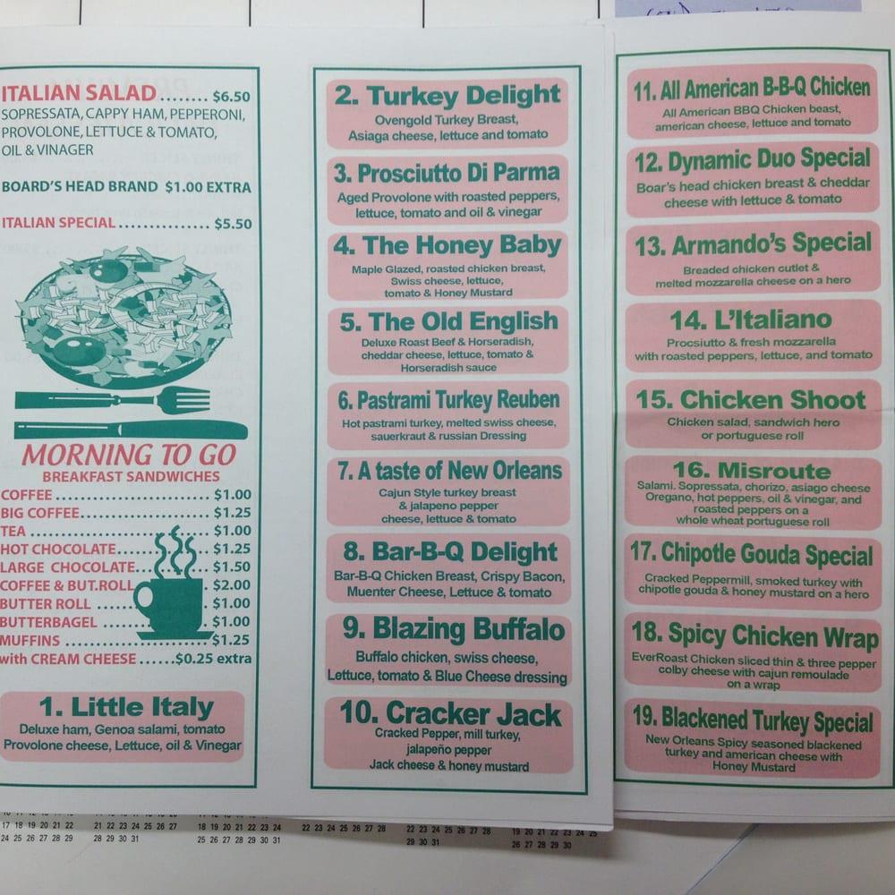 Menu at Tony's Deli, New York City, Sutphin Blvd