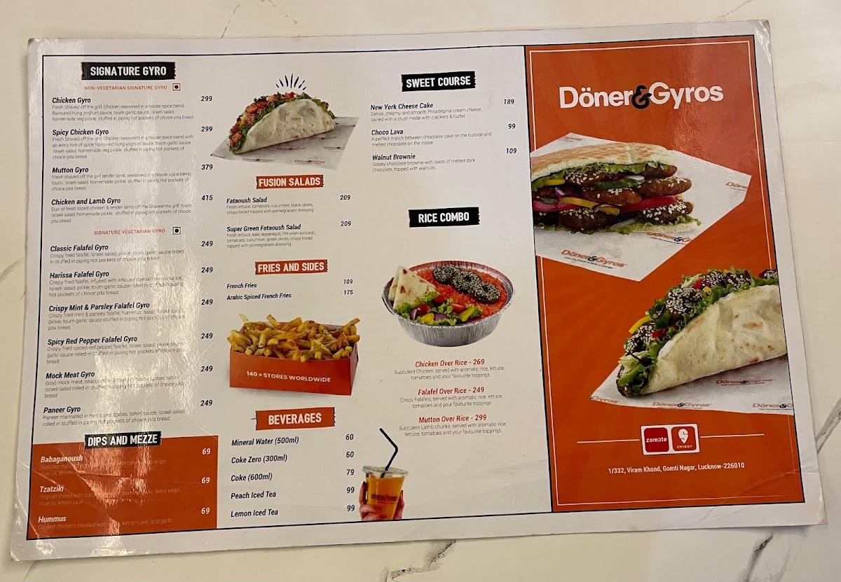 Menu at Doner & Gyros Cafe, Lucknow