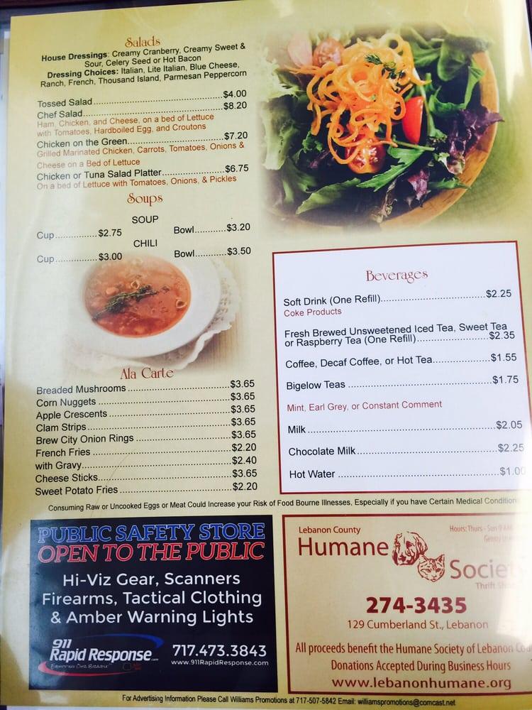 Menu at Filling Station restaurant, Palmyra