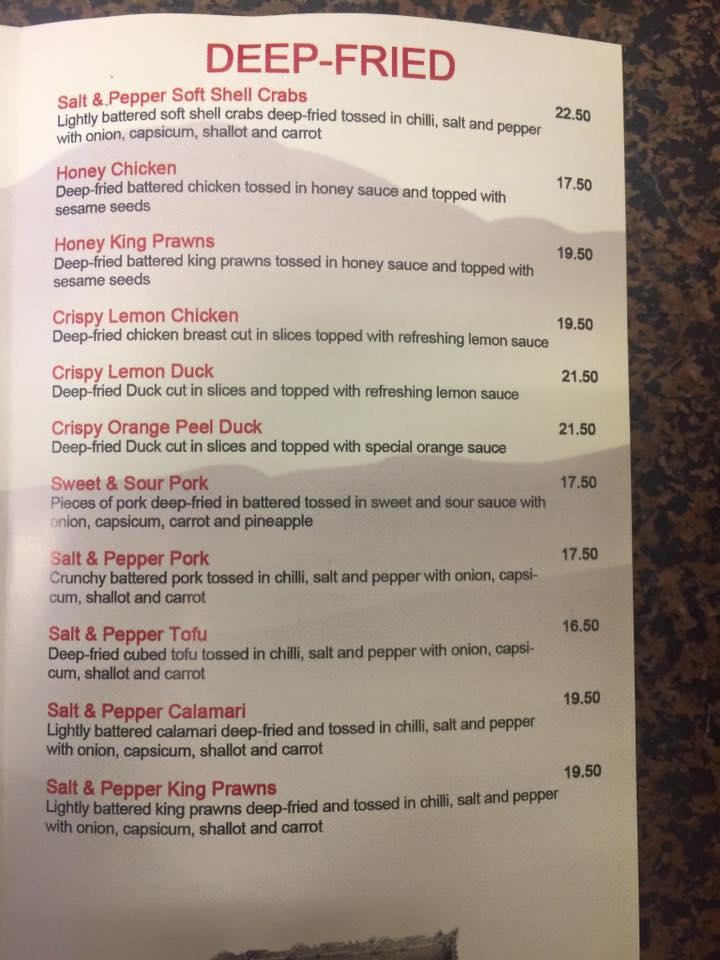 Menu at Harbourside Asian Restaurant, Ulladulla