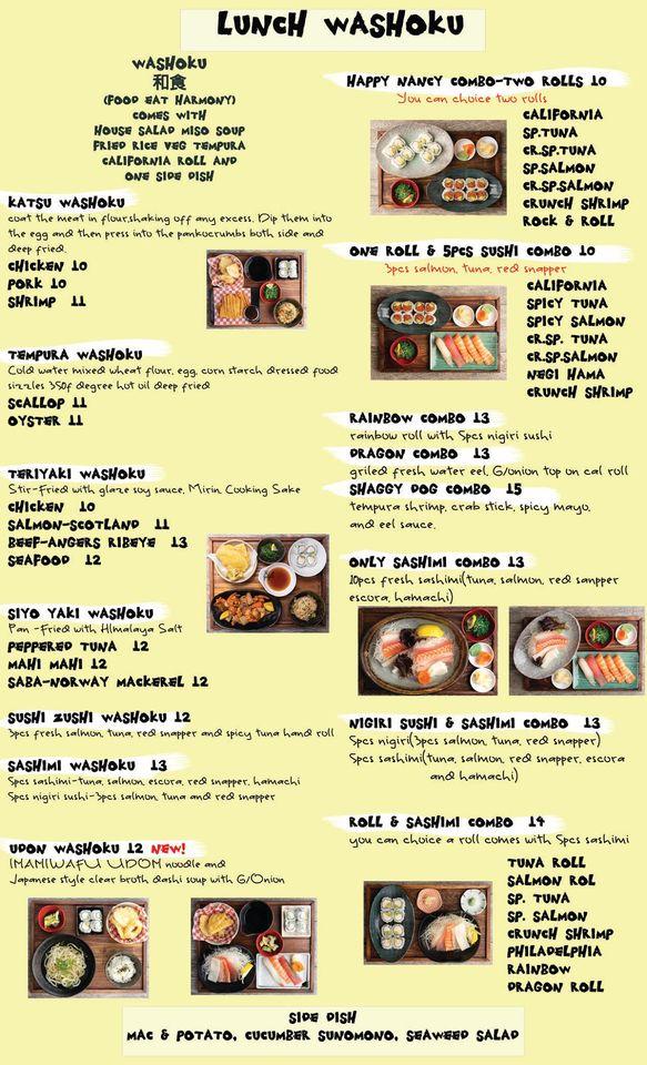 Menu at Hikari restaurant, Houston