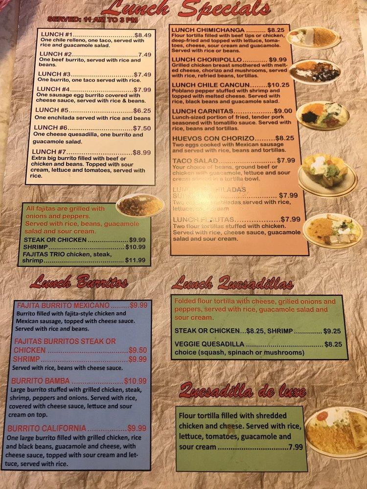 Menu at Las Brasas Grill restaurant, East Aurora