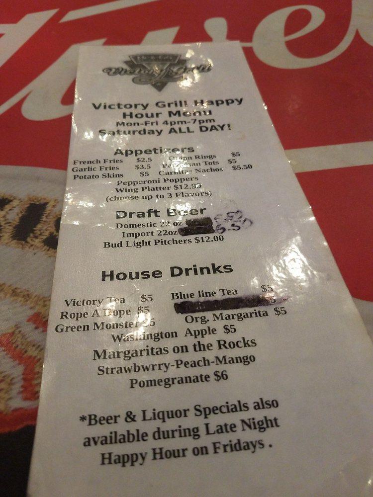 Menu at Me-n-Ed's Victory Grill pizzeria, Fresno