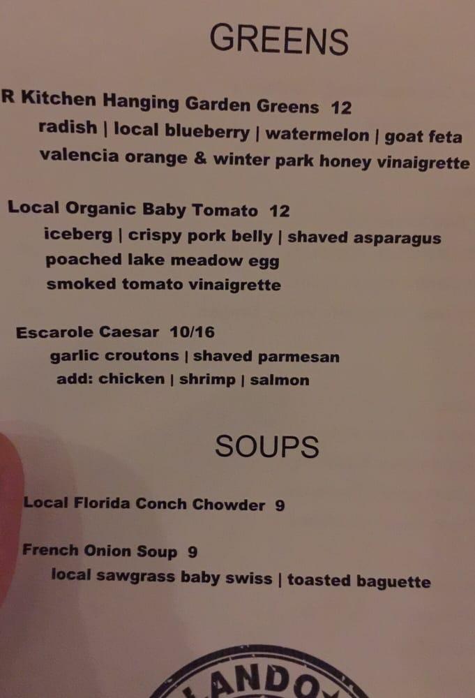 Menu at Tradewinds Restaurant, Orlando, Sea Harbor Dr