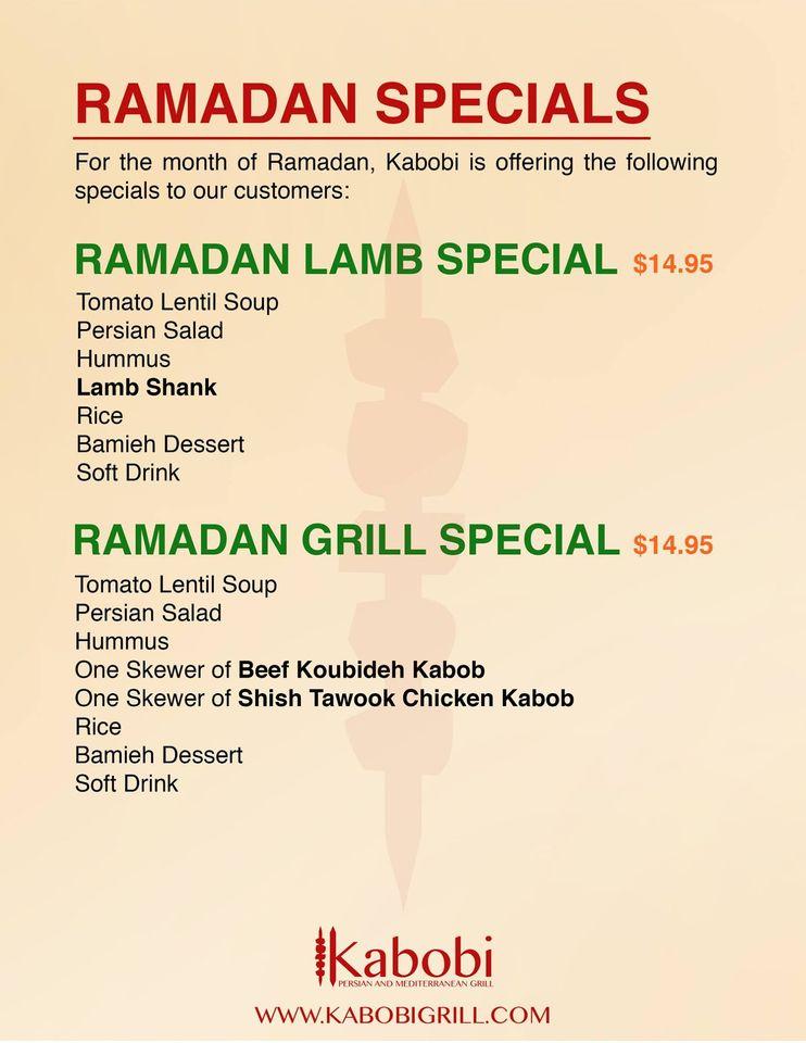 Menu at Kabobi - Persian and Mediterranean Grill restaurant, Chicago