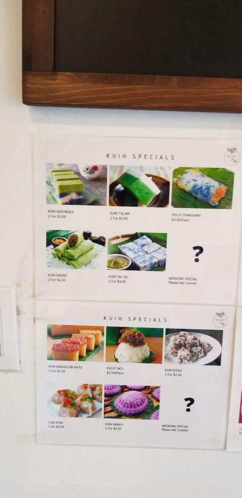 Menu at Kuih Cafe, New York City