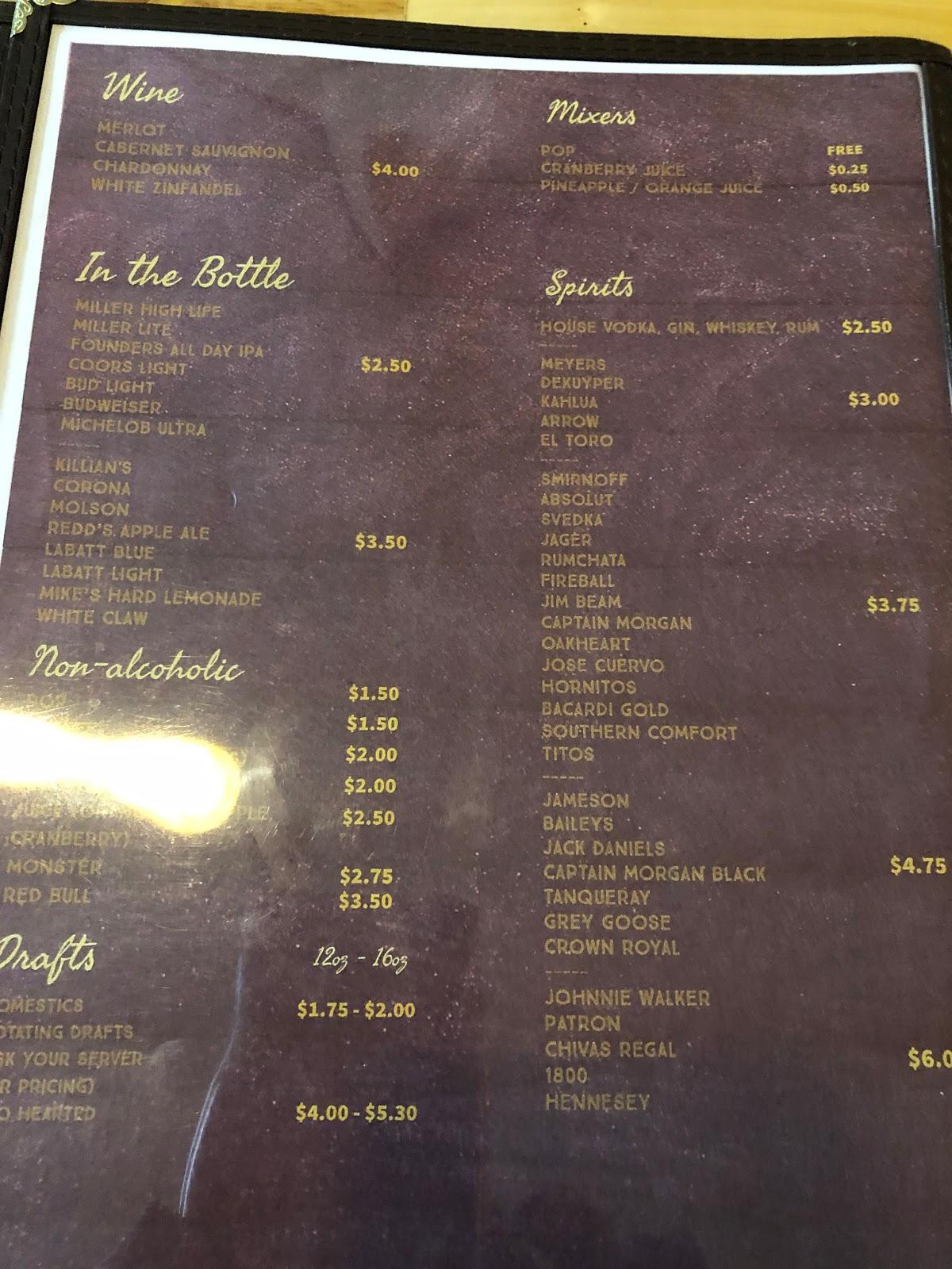 Menu at Paz Pub & Grill LLC, Big Rapids