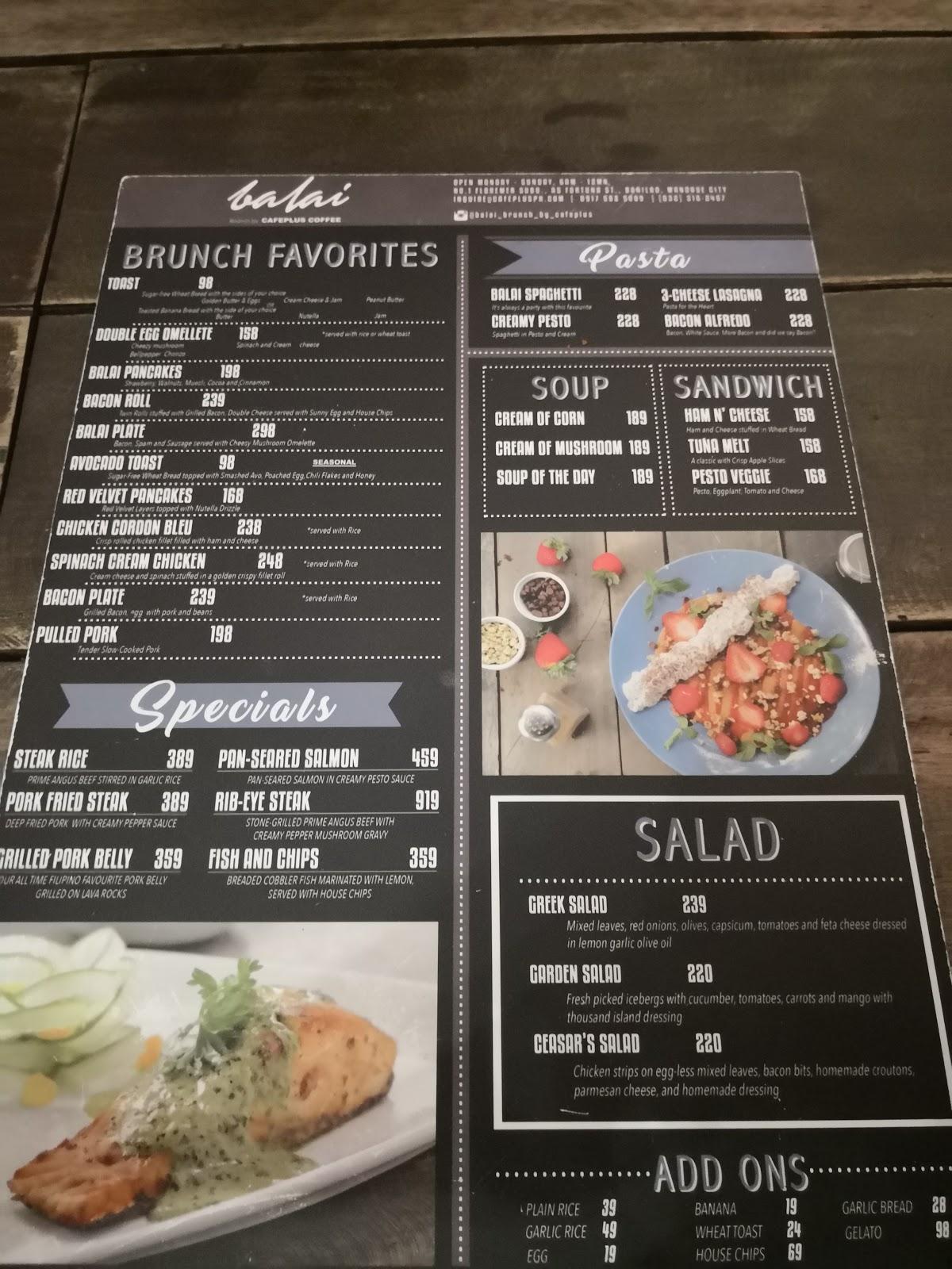 Menu at Balai Brunch by Cafeplus Coffee, Mandaue City