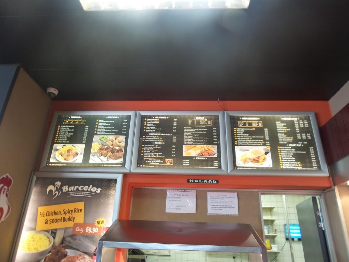 Menu at Barcelos, Umhlanga, 48/50 Marshall Drive