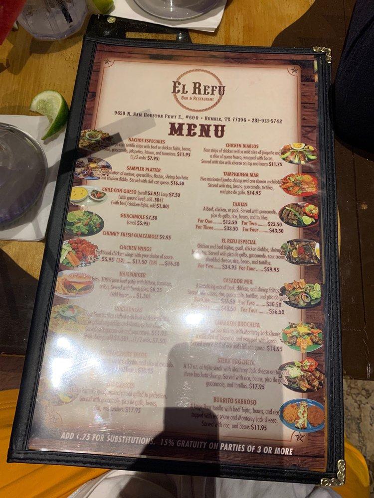Menu at El Refu pub & bar, Humble