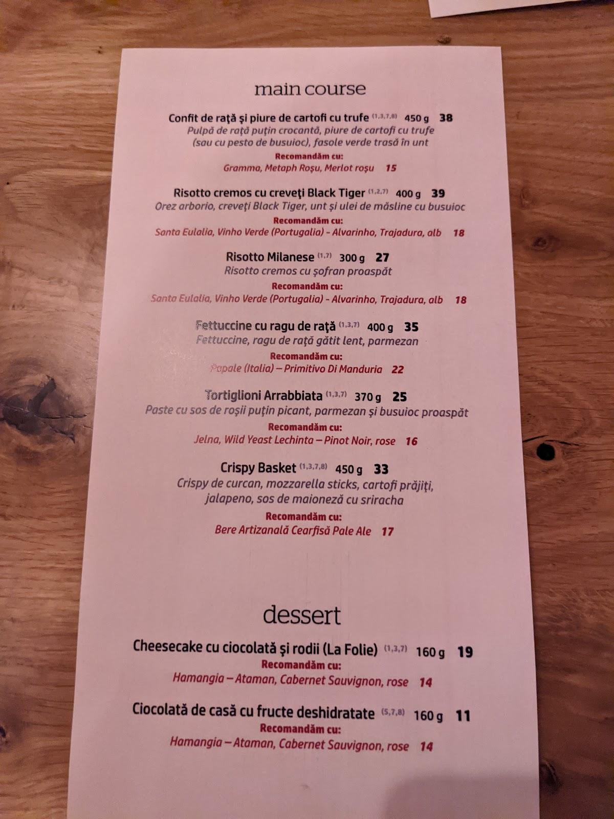 Menu at MUSE - Restaurant, GastroBar, Iași