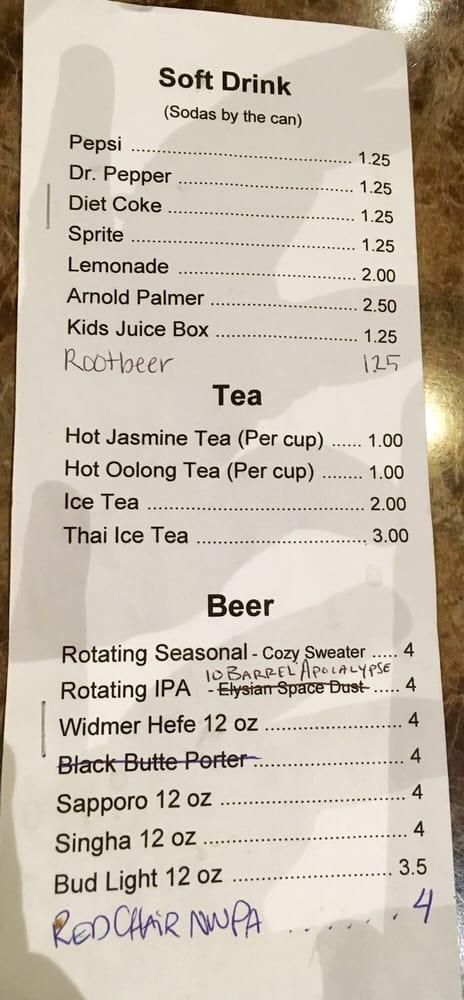 Menu at Spring Lotus Restaurant, Wenatchee