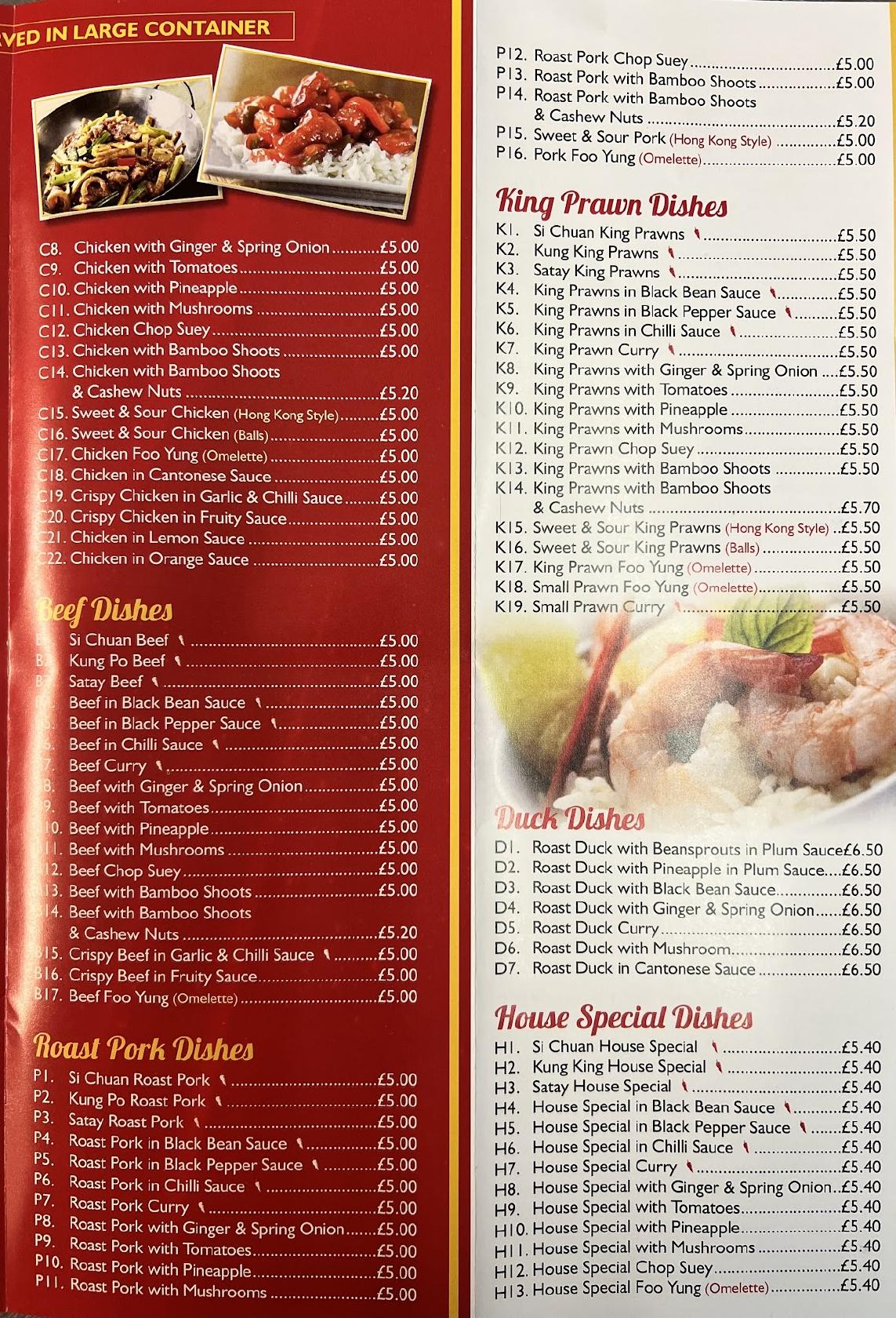 Menu at Station Supper fast food, Brough