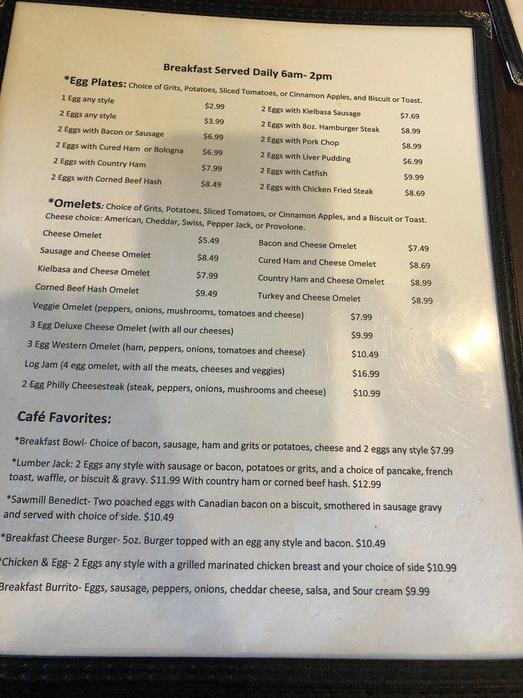 Menu at The Sawmill Cafe and Catering, Wilmington