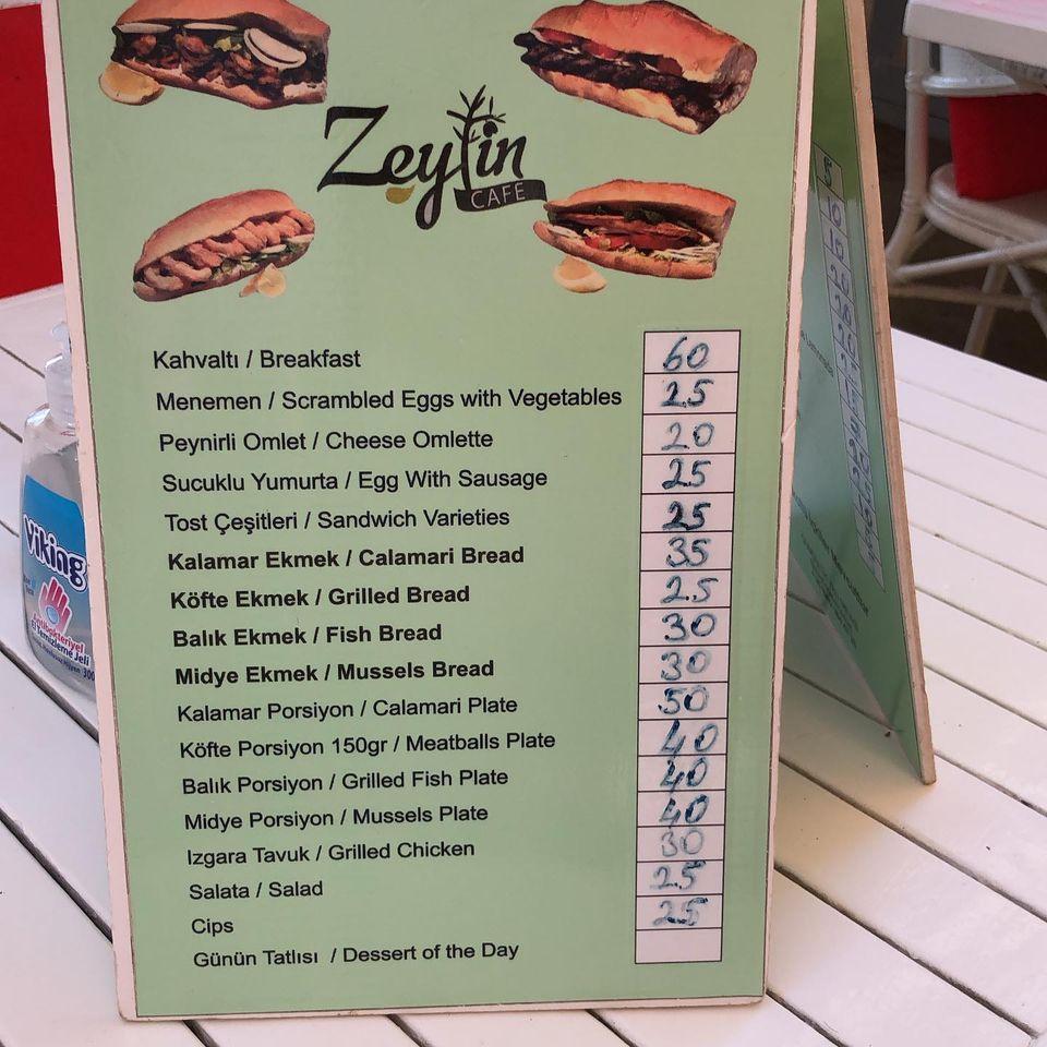 Menu at Zeytin Cafe, Bahçelievler Mahallesi,. Sk. No 64/3