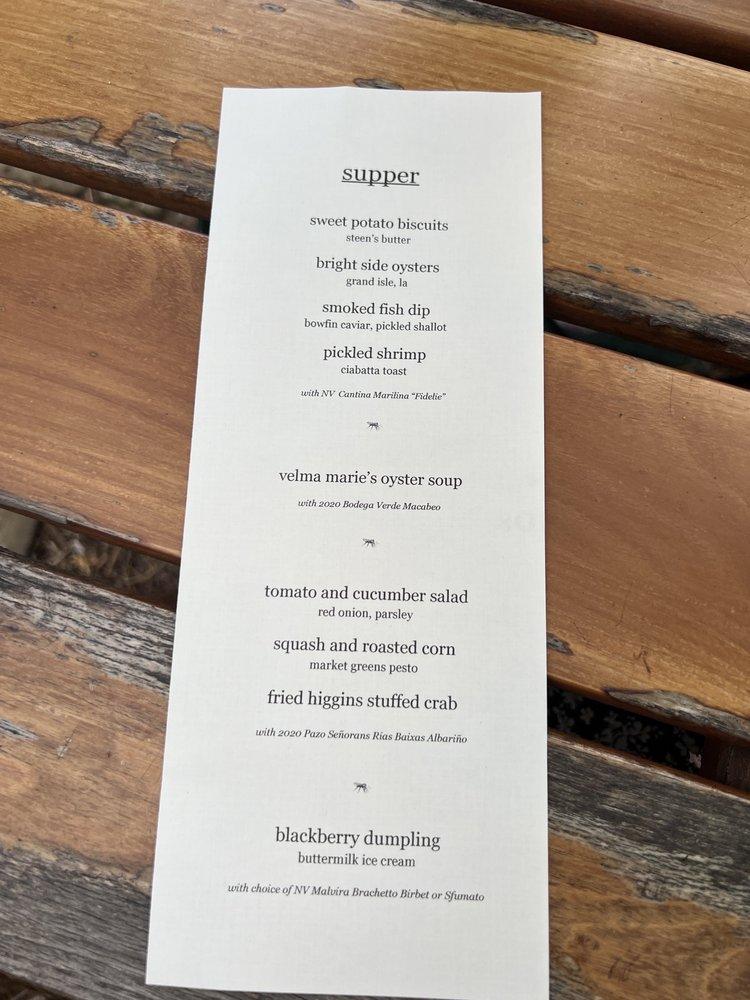 Menu at Mosquito Supper Club, New Orleans, Dryades St