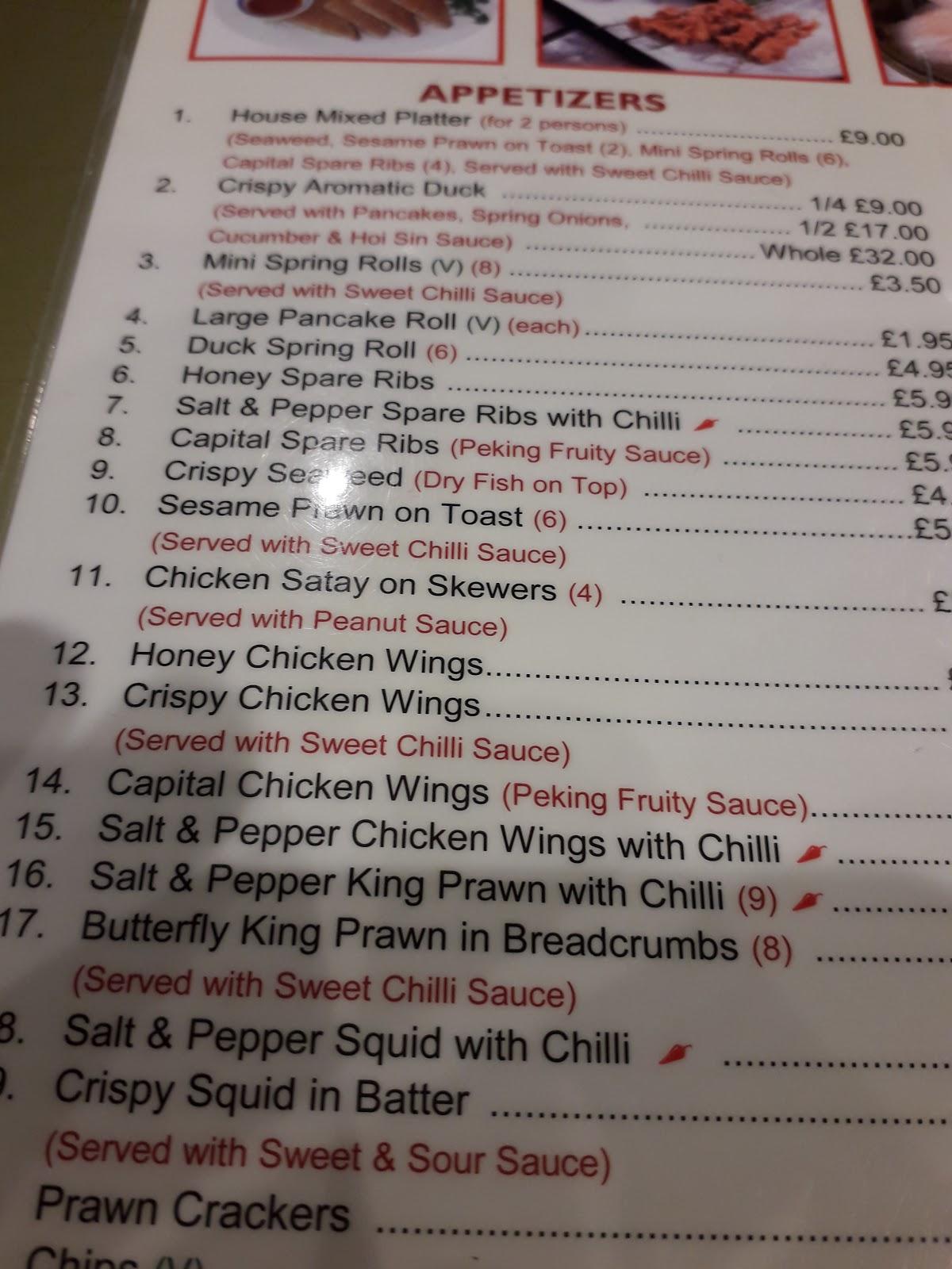 Menu at Secret Recipe restaurant, London, 73 Sheen Ln