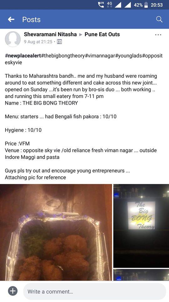 Menu at The Big Bong Theory, Pune, The Big Bong Theory
