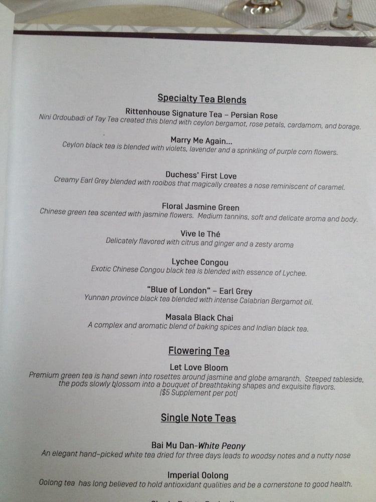 Menu at Mary Cassatt Tea Room restaurant, Philadelphia, 210 W ...
