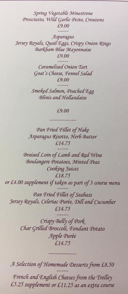 Menu at The Kings Head, Ivinghoe pub & bar, Pitstone