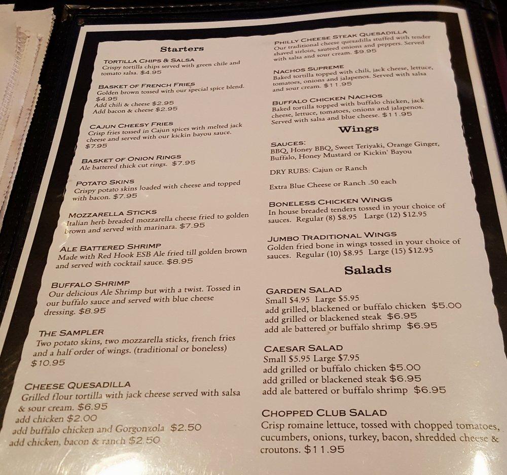 Menu at Ebenezer's Bar & Grill, South Hadley