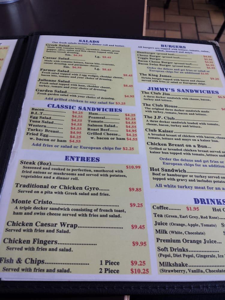 Menu at James Place Restaurant, London