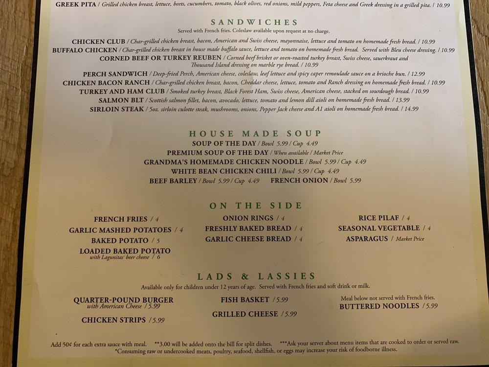 Menu at Jameson's Irish Pub and Grill, Brighton, 110 E Grand River Ave