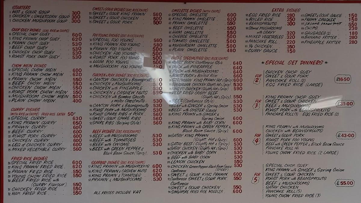 Menu at New Happy Palace fast food, Filton, 553 Filton Ave
