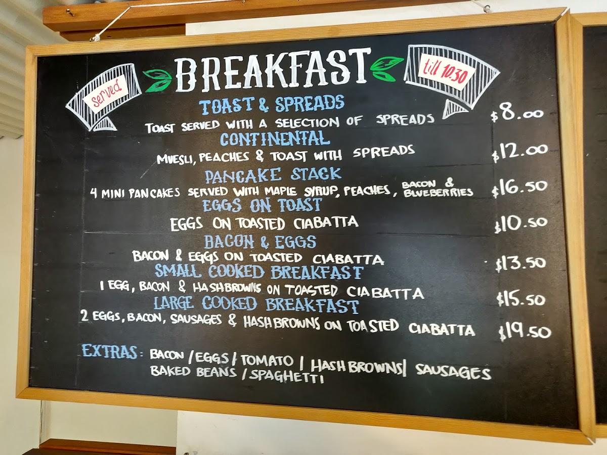 Menu at Spiker Cafe, Haast
