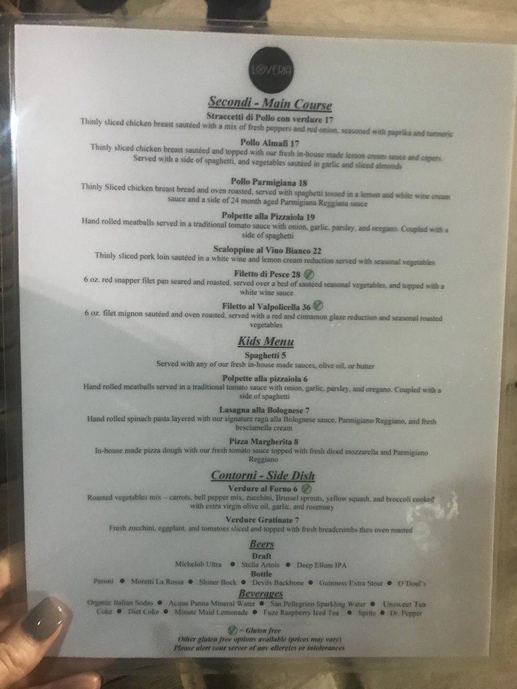 Menu at Loveria Caffè Taste Of Italy pub & bar, Colleyville
