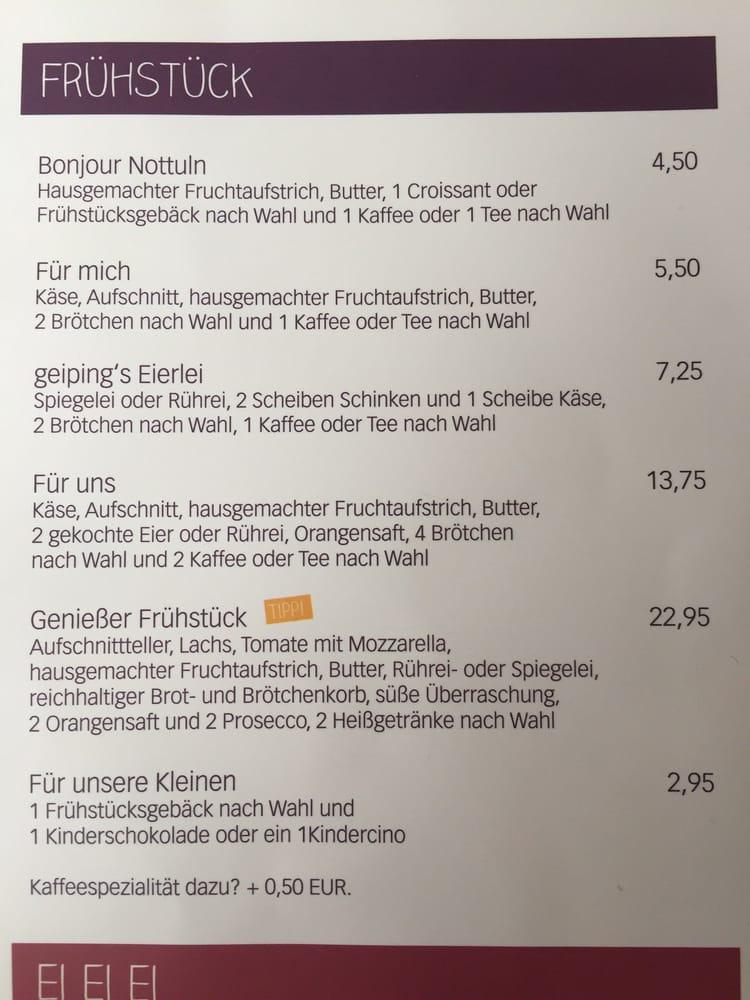 Speisekarte von Bäckerei Geiping GmbH & Co. KG, Nottuln ...