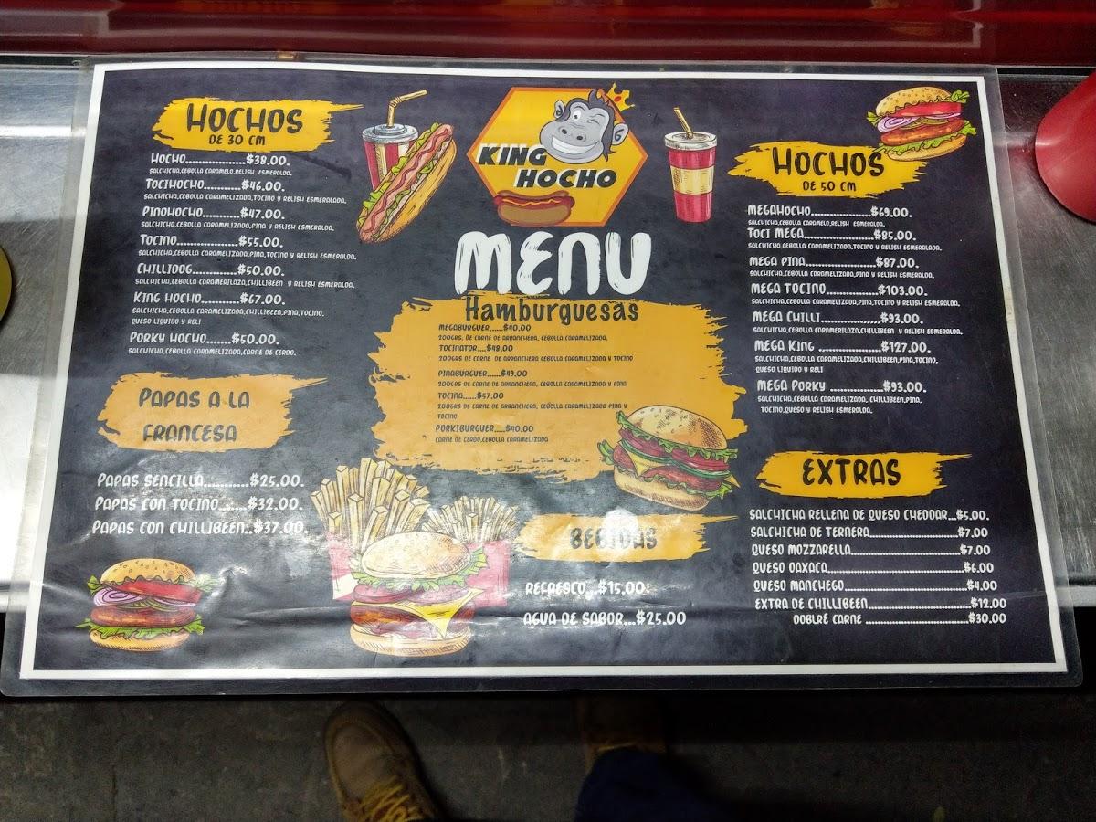 Menu at King Hocho restaurant, Ecatepec de Morelos