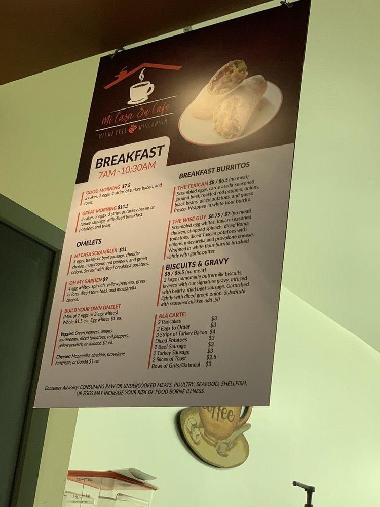 Menu at Mi Casa Su Cafe, Milwaukee
