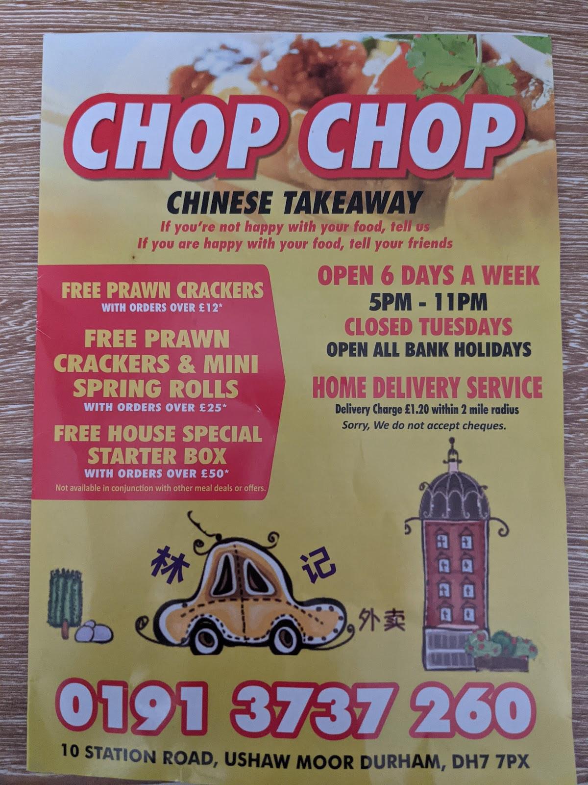Chop Chop Chinese Takeaway, 10 Station Rd in Durham - Restaurant reviews