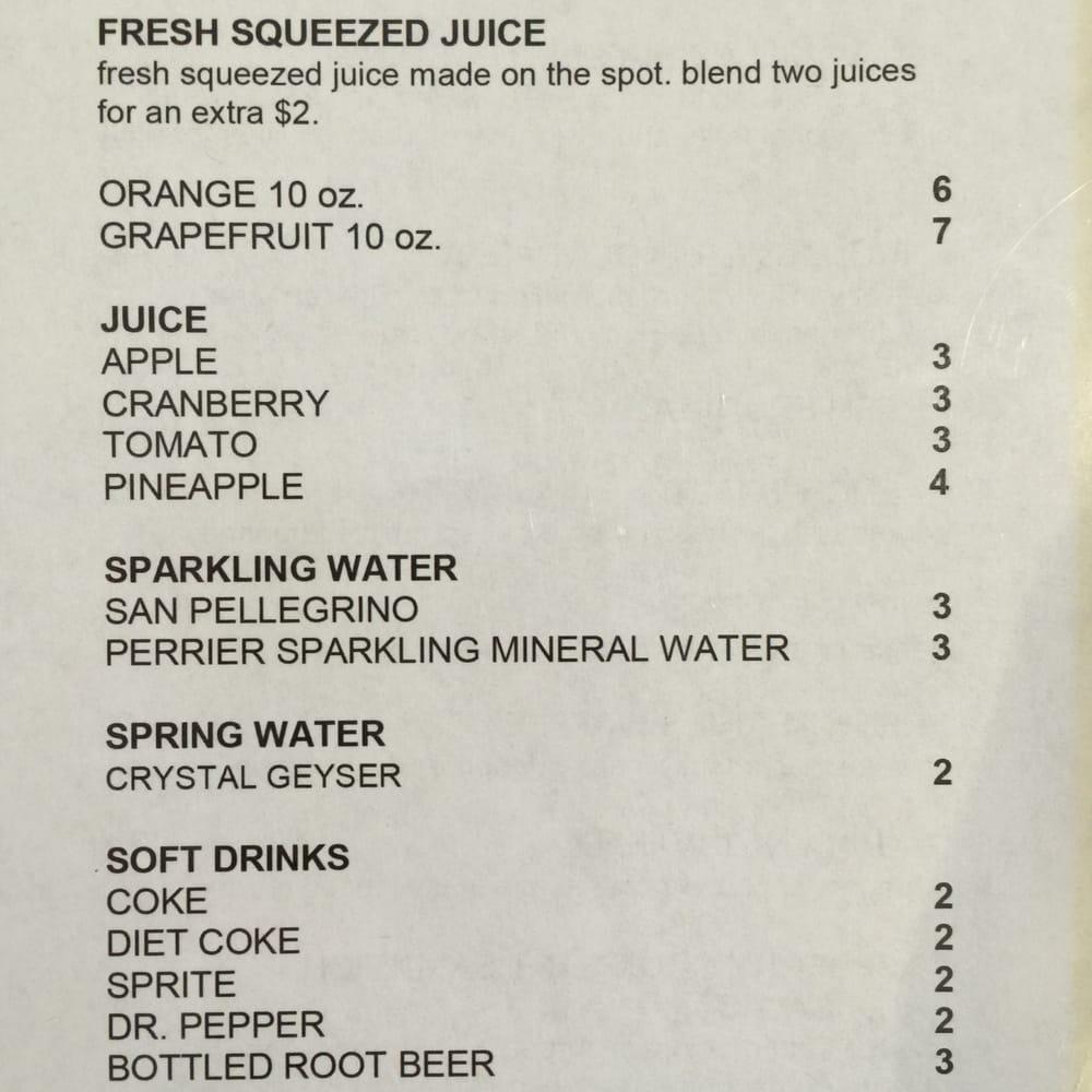 Menu at Eight AM Brunch restaurant, San Francisco