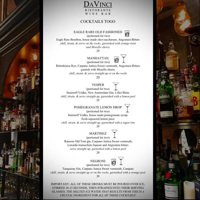 Menu at DaVinci Ristorante pub & bar, Salem